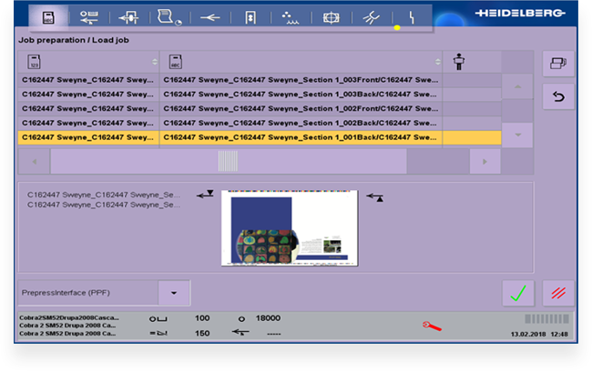 Heidelberg Speedmaster CP2000 CIP3 – PressProfiler